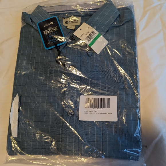 Haggar | Shirts | Mens Topaz Colored Plaid Shirt | Poshmark